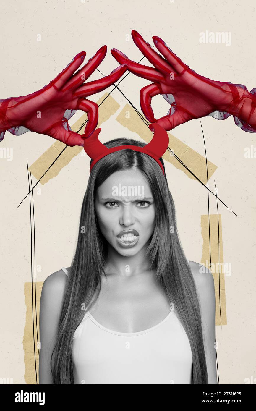 Exclusive 3d magazine picture sketch collage image of hands provoking ...