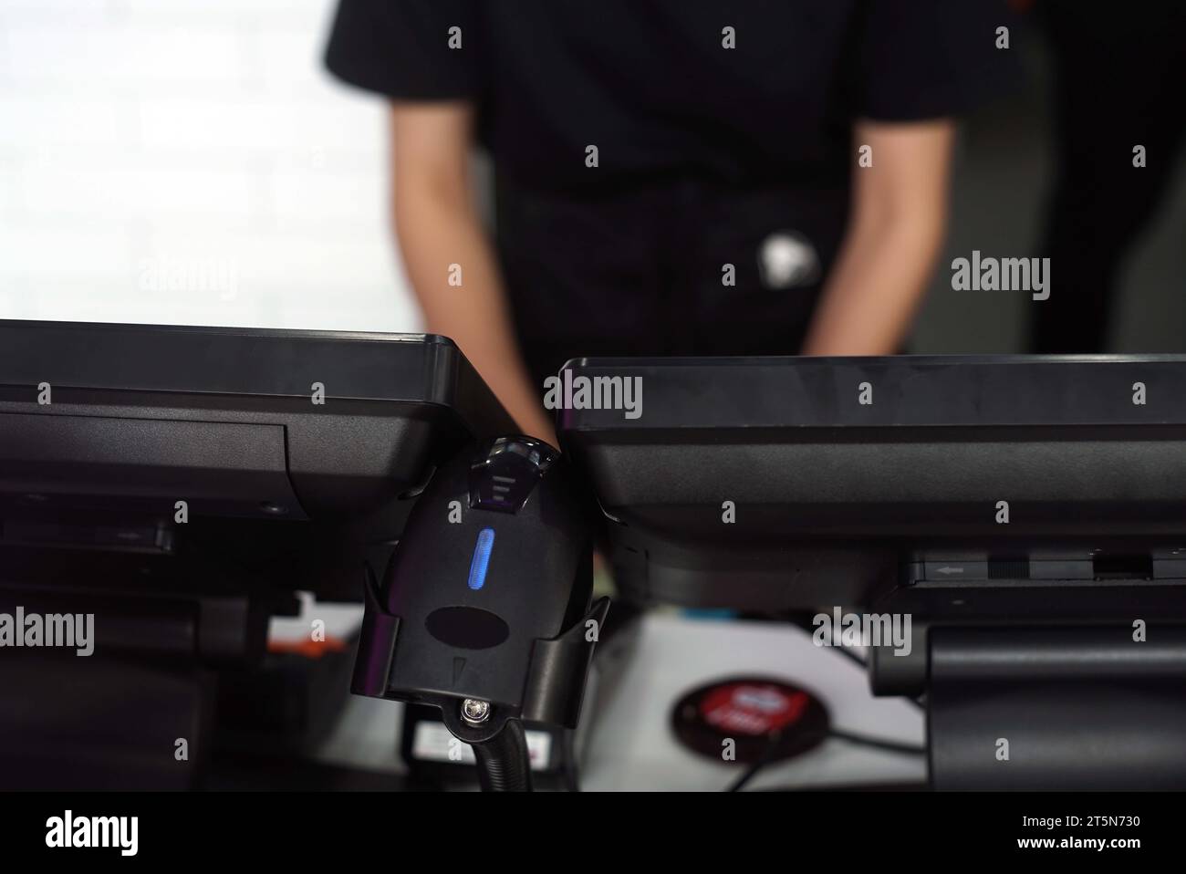 A food ordering counter and a staft to received a order Stock Photo - Alamy