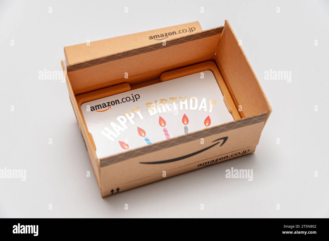 Fuji, Shizuoka, Japan - August 11, 2022: Amazon gift card box type sold ...