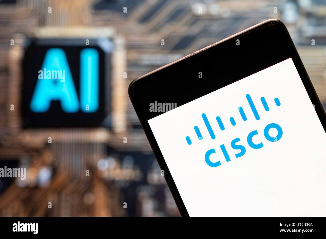 In this photo illustration, the American-based multinational digital ...