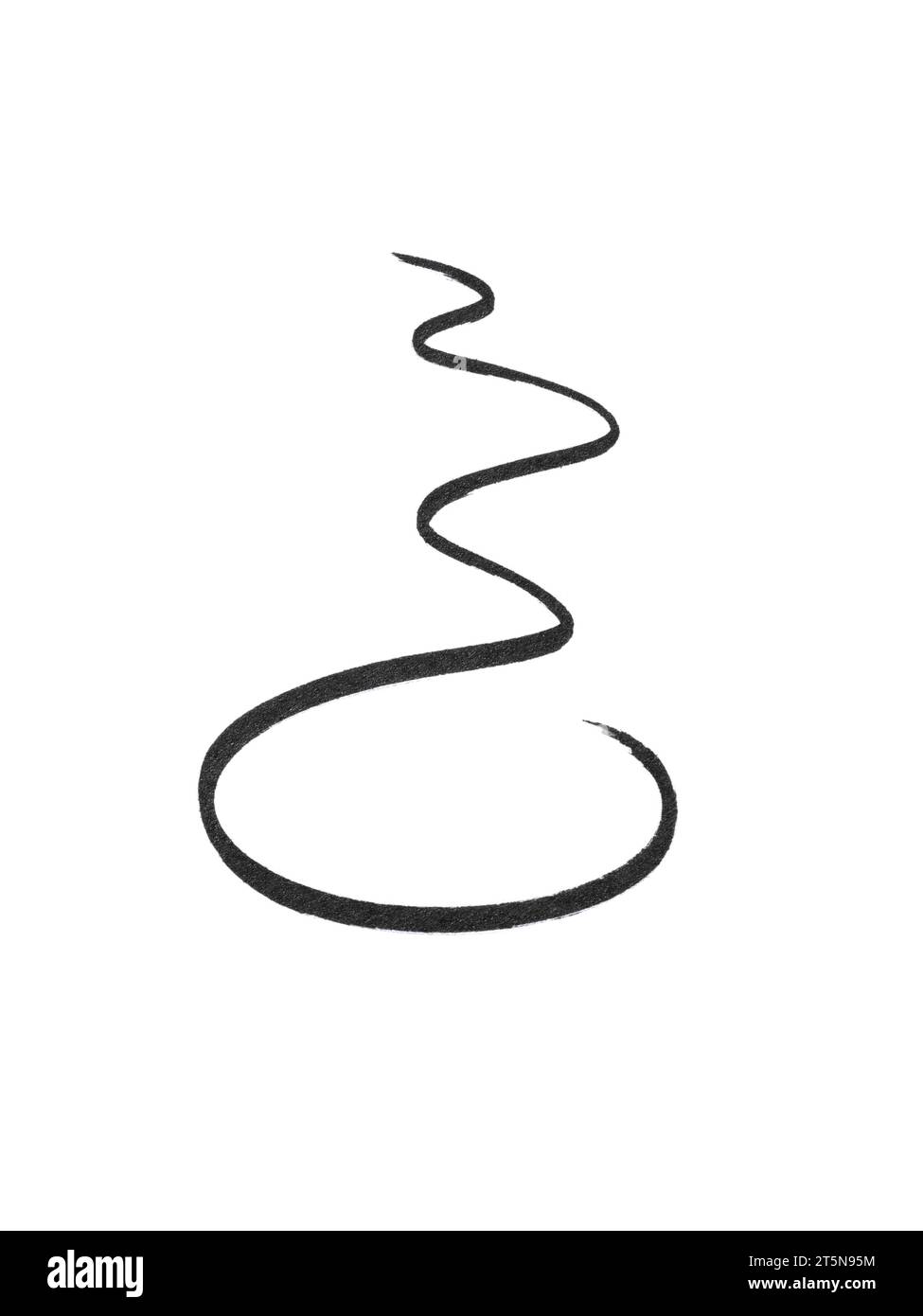 Black Eyeliner pencil texture stroke isolated on white background ...