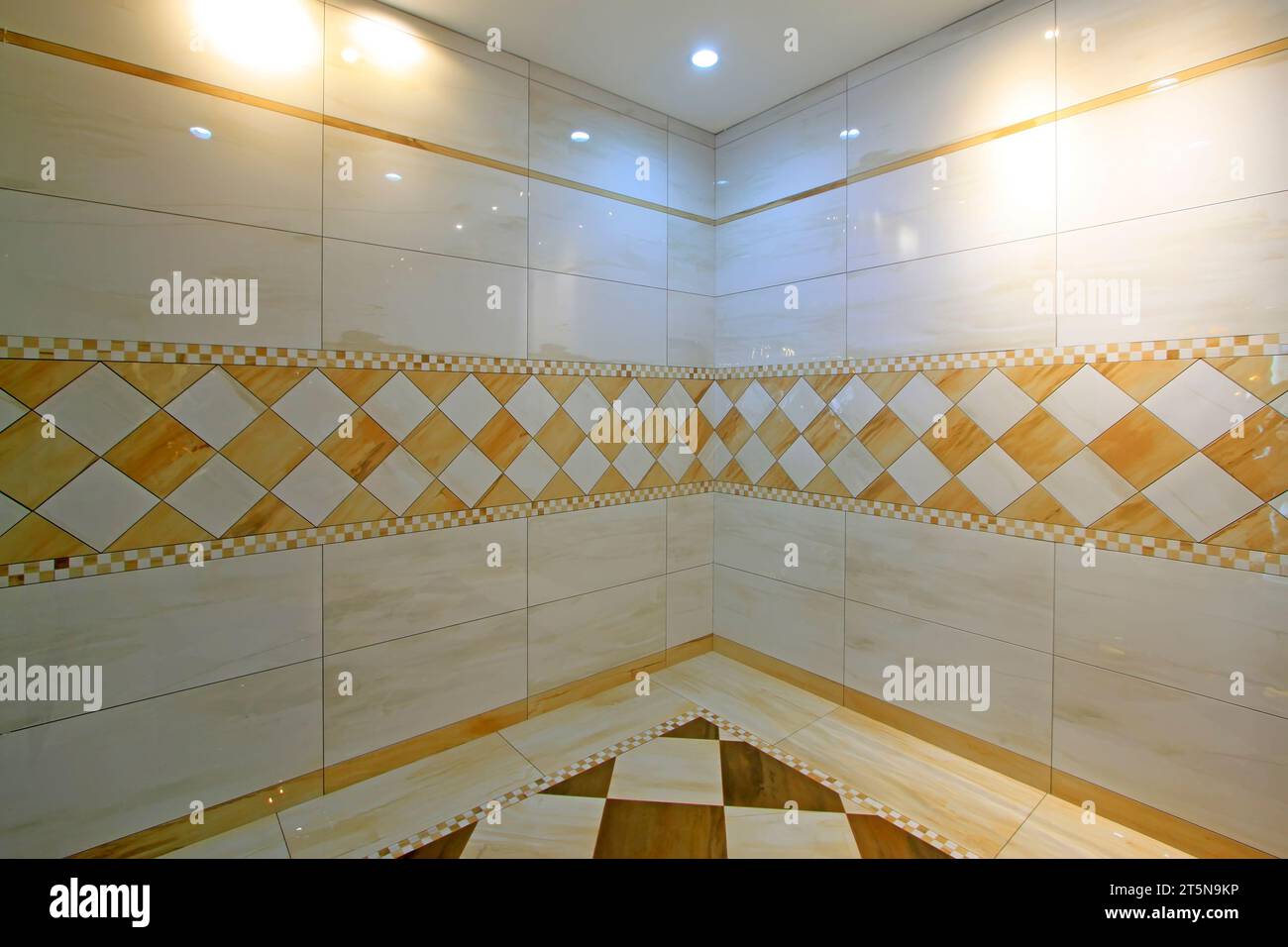 Ceramic tile toilet texture and lighting effects, closeup of photo ...