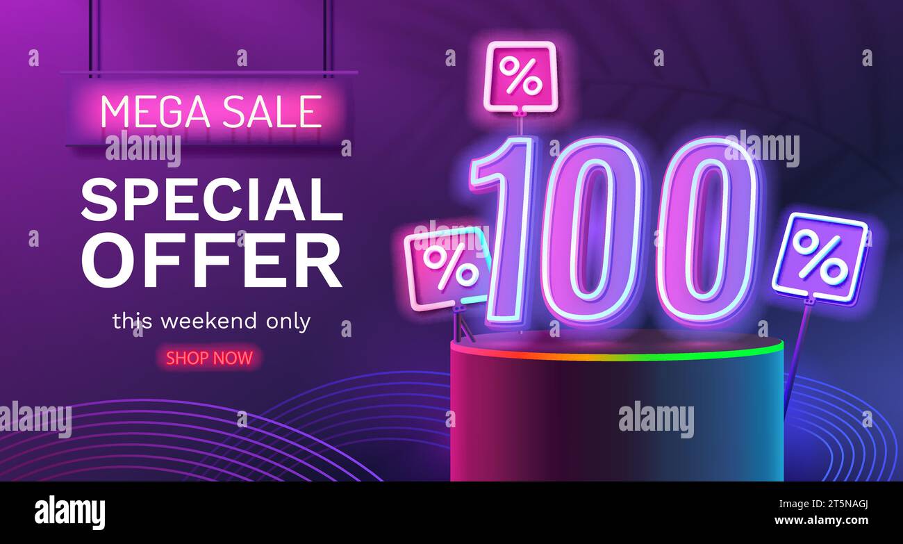 100 off sale banner sign board hi-res stock photography and images - Alamy