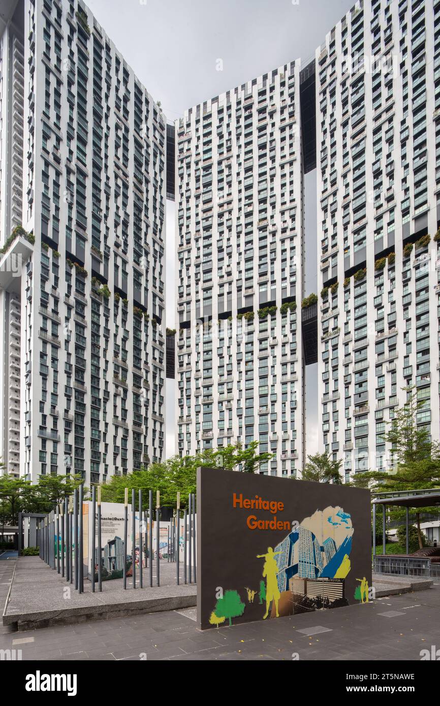 Vertical view. Heritage Garden area at The Pinnacle@Duxton, the ...