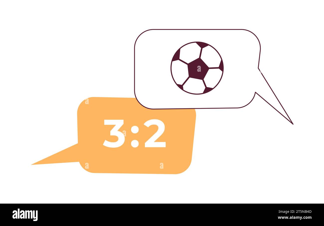 Soccer match discussion speech bubbles 2D cartoon object Stock Vector ...