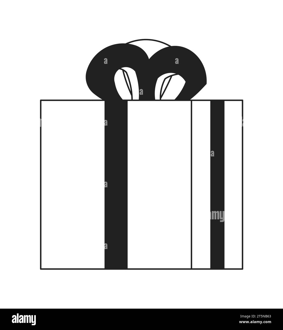 Anniversary gift box black and white 2D cartoon object Stock Vector ...