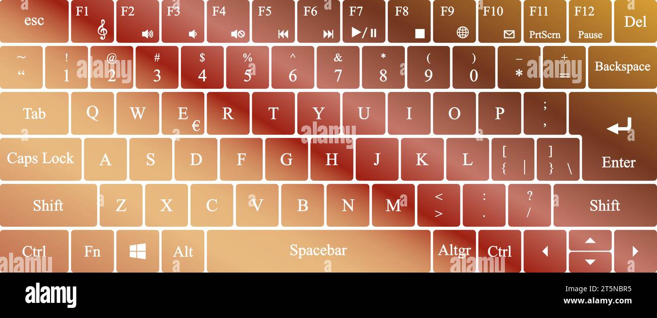 Vector Modern Qwerty Keyboard Layout Stencil Cut Gradient Background