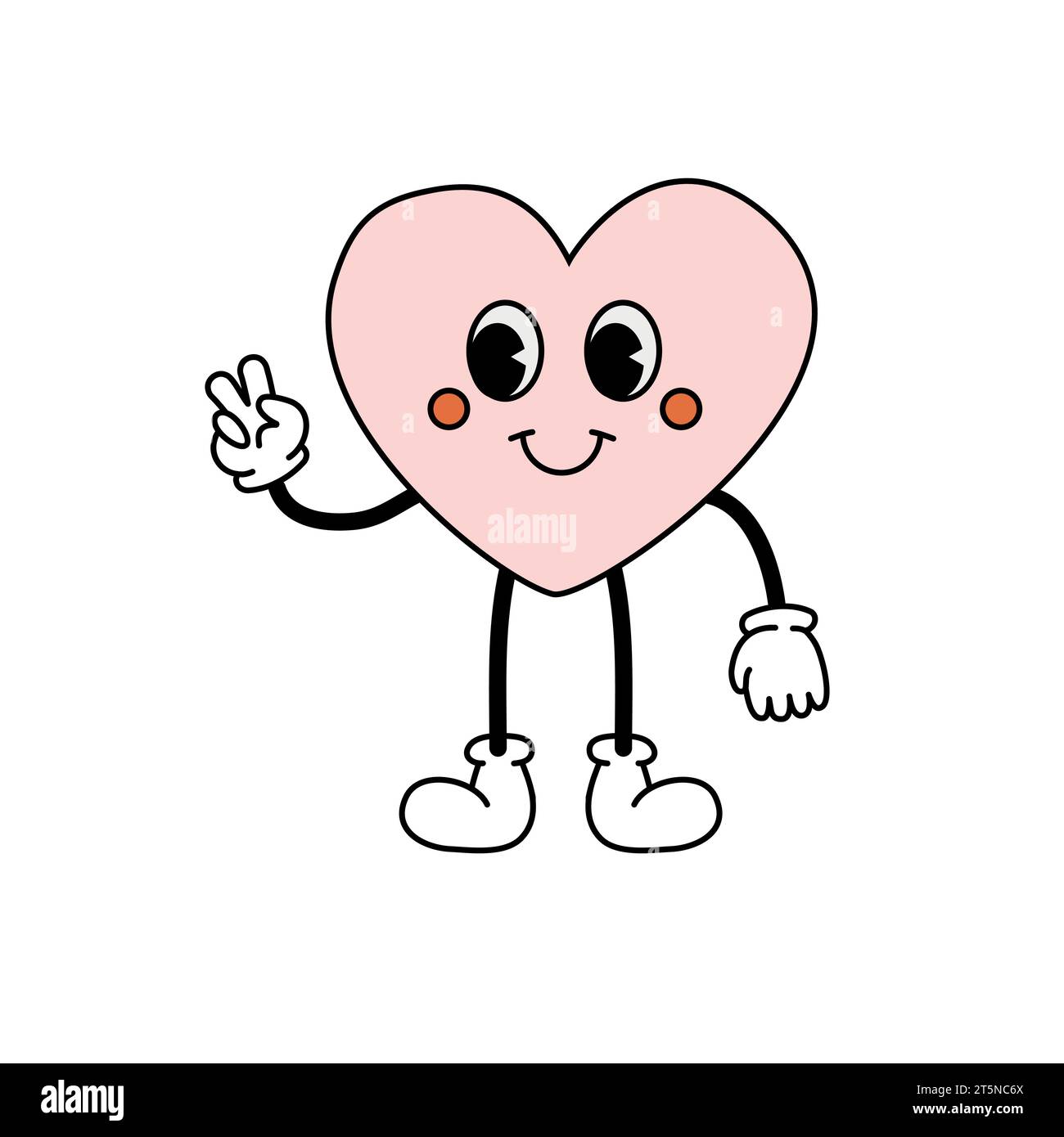 Vector retro groovy cartoon pink heart Stock Vector Image & Art - Alamy
