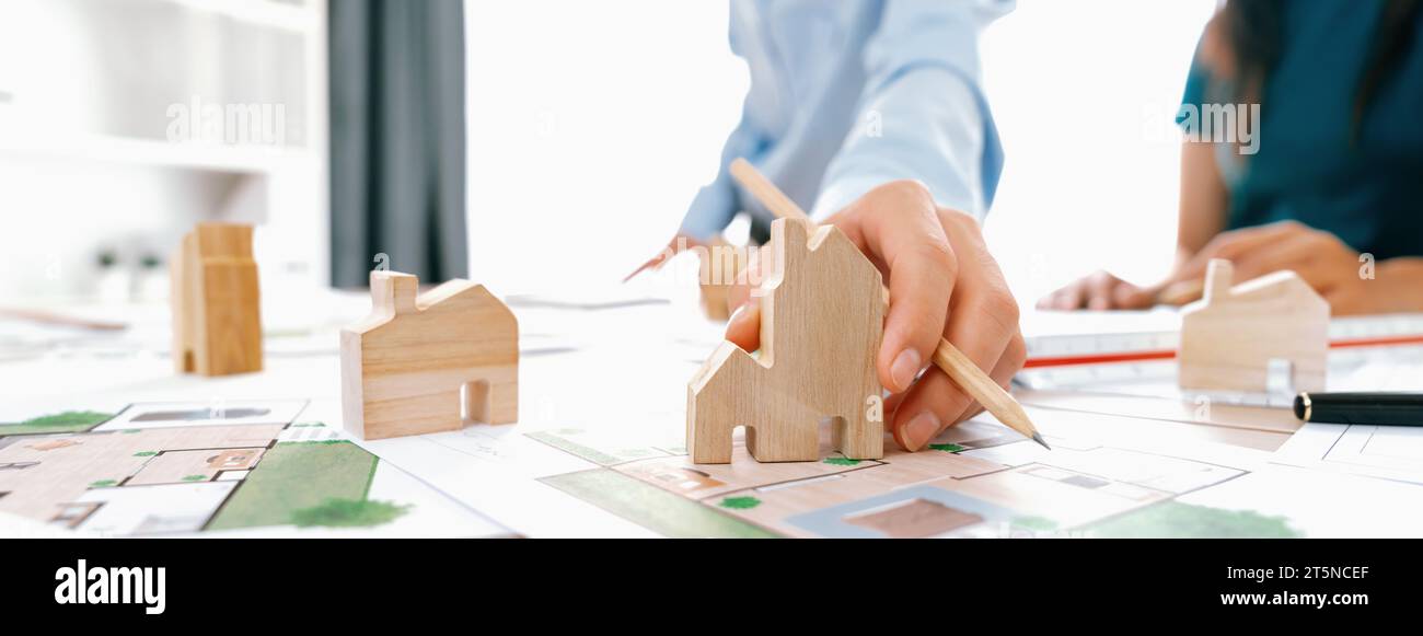 Professional architect engineer team discussion about architectural ...