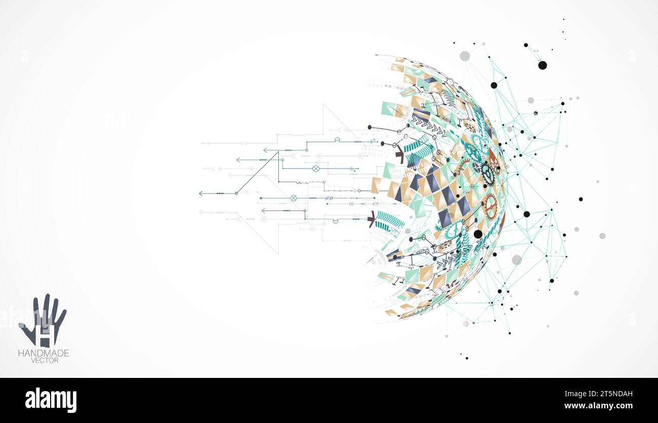 Abstract technology half - sphere background. Global network concept ...