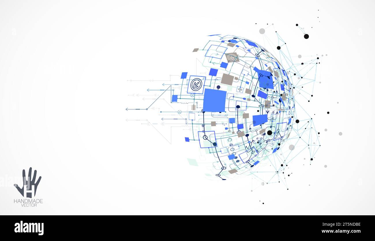 Abstract technology half - sphere background. Global network concept ...