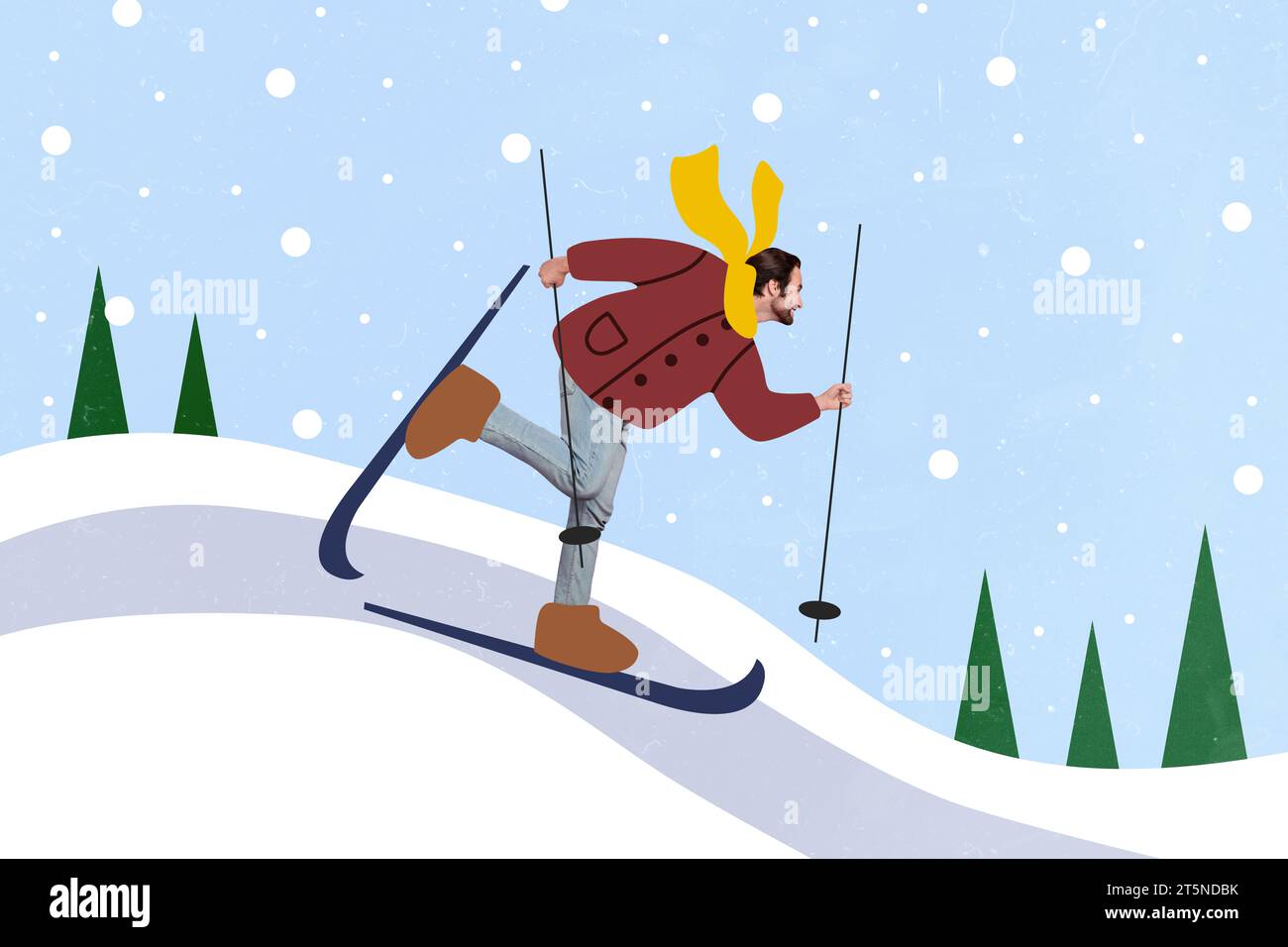 Creative composite abstract collage photo of active funny optimistic ...