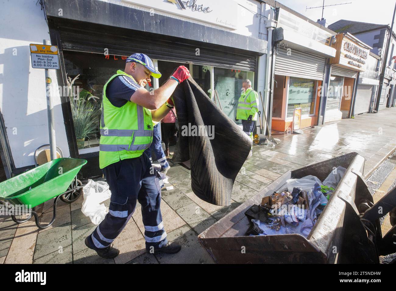 Council workers from Newry, Mourne and Down District Council help clean ...