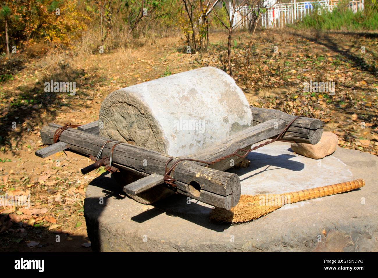 Ancient Chinese tools used for grinding wheat, in Chinese rural areas ...