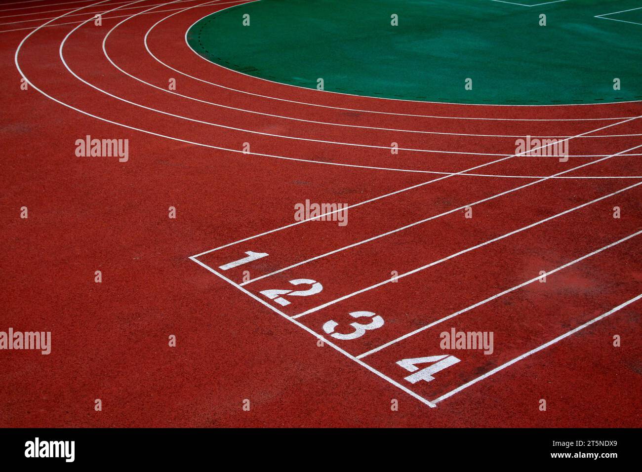 plastic runway in a sports ground in a middle school Stock Photo - Alamy