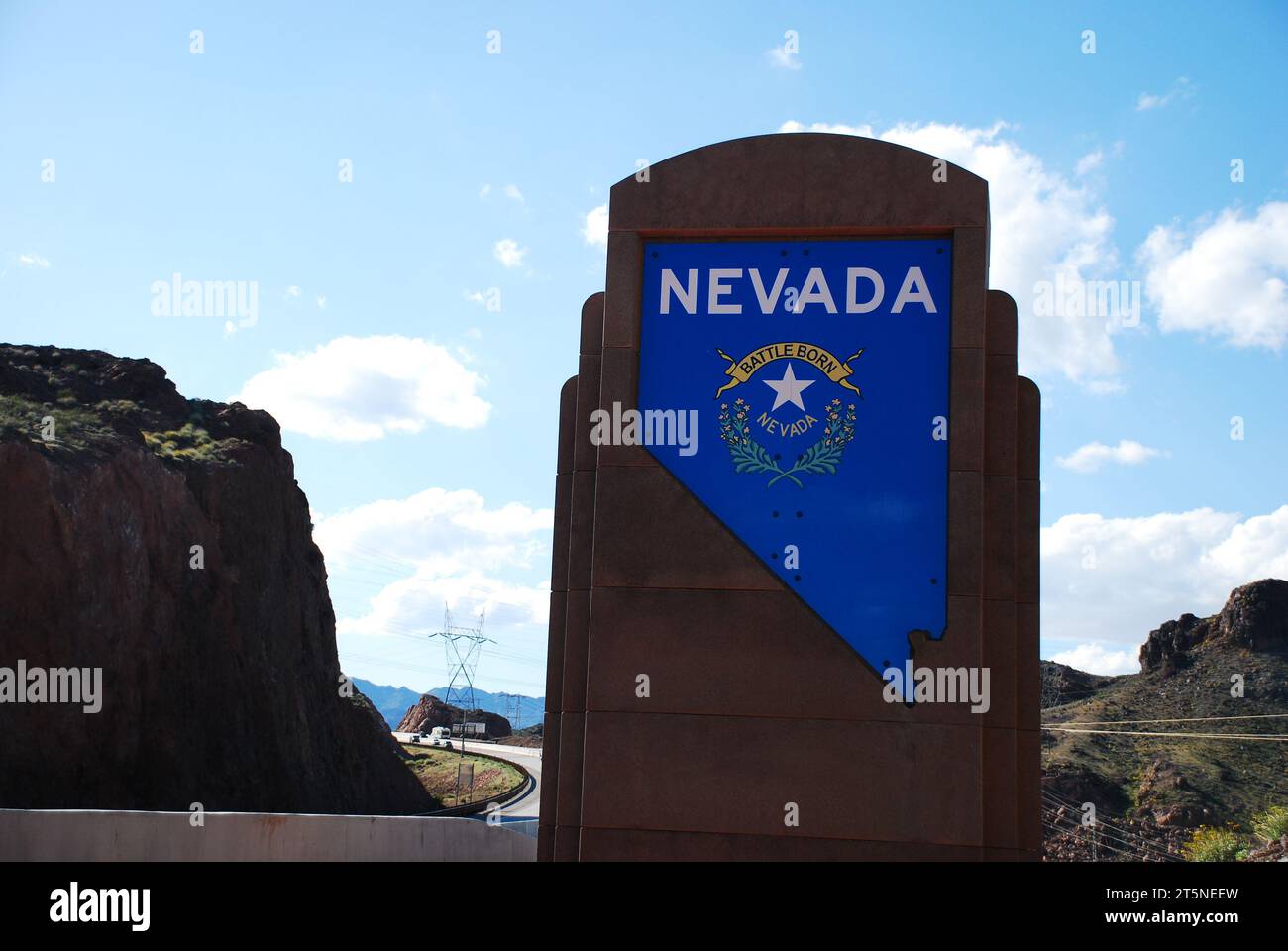 Welcome to Nevada Sign Battle Born Stock Photo - Alamy