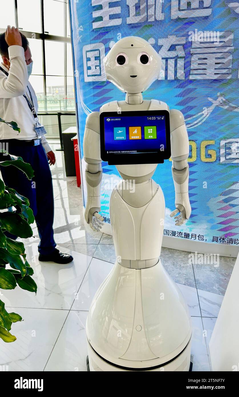 Beijing, China, inside views of Beijing Daxing International Airport ...