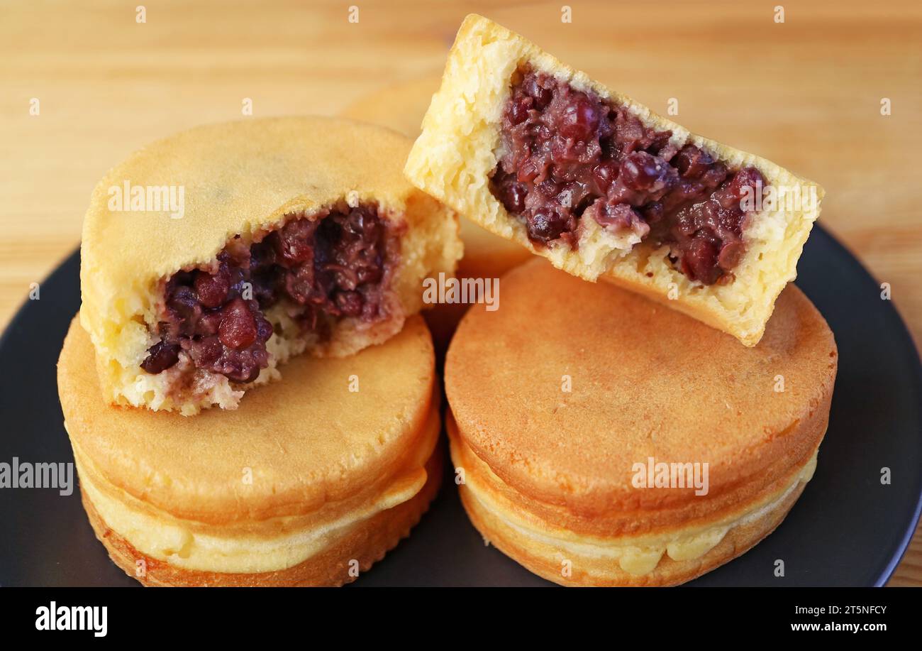 Closeup of Delectable Japanese Azuki Bean Paste(Anko) Filled Dessert ...