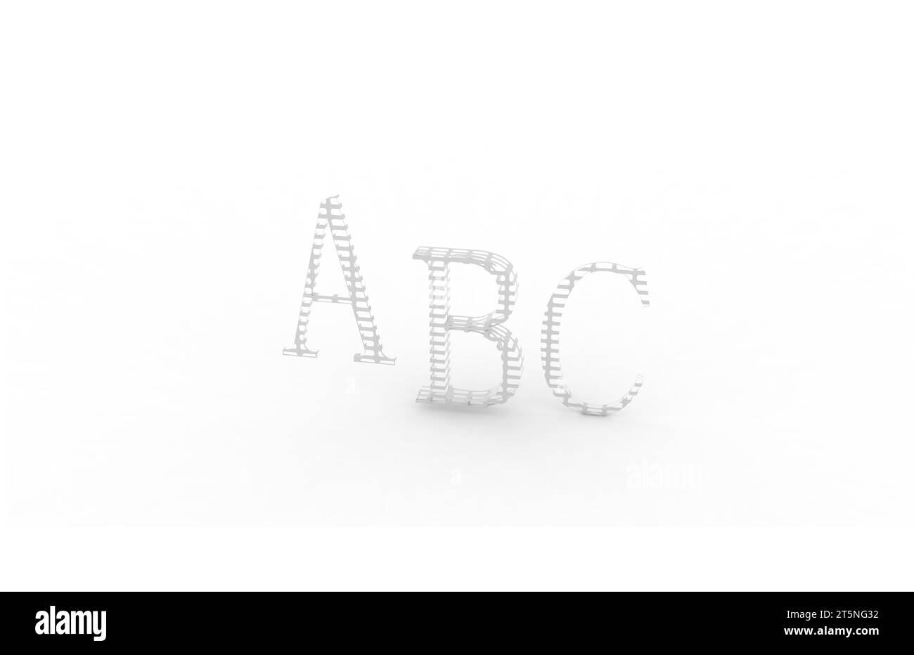 ABC rendering letters on a white background, closeup of photo Stock ...
