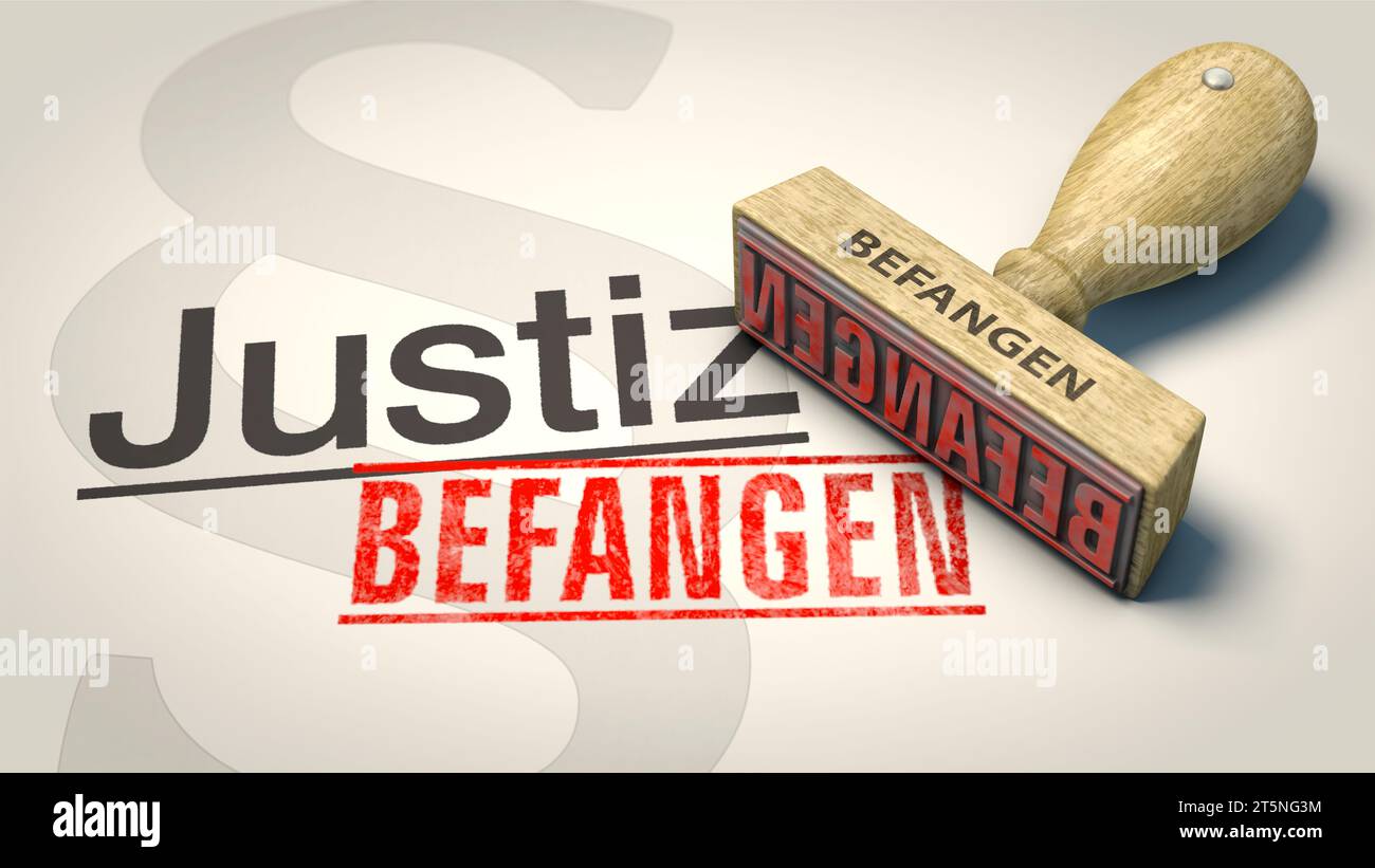 A stamp with the German word "Befangen" (biased) and the German word ...