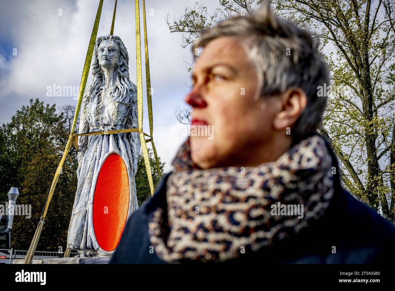 ROTTERDAM - Artist Anne Wenzel at the new Razzia Monument, for the ...