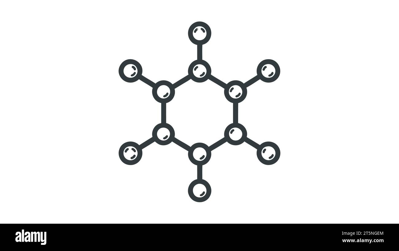 A black and white vector icon of a chemical structure, symbolizing ...