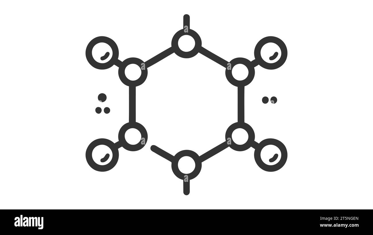A black and white vector icon of a chemical structure, symbolizing ...