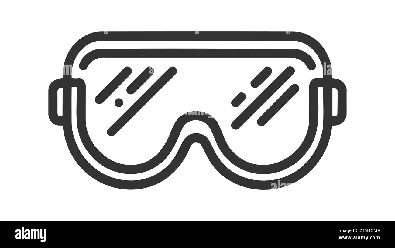 Black outlined vector icon of safety goggles Stock Vector Image & Art ...