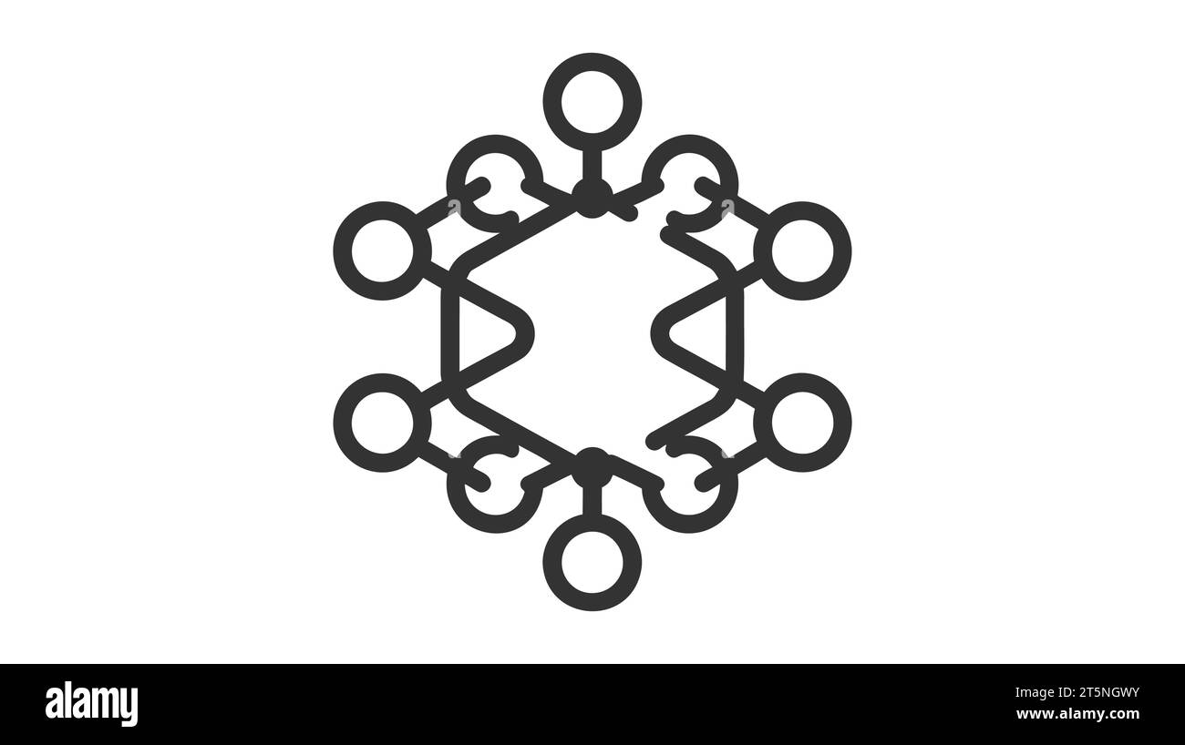 A black and white vector icon of a chemical structure, symbolizing ...