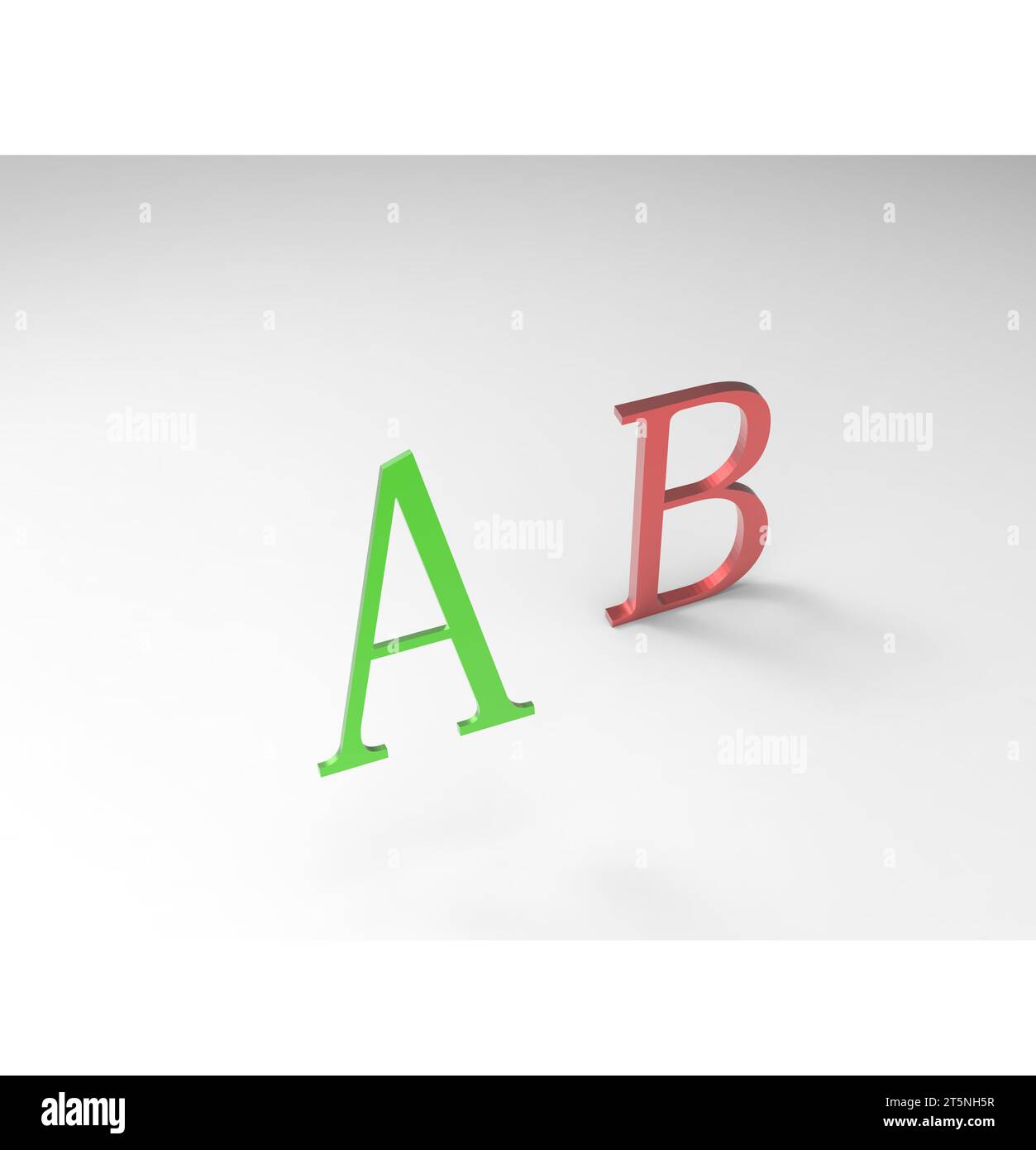 ABC rendering letters on a white background, closeup of photo Stock ...