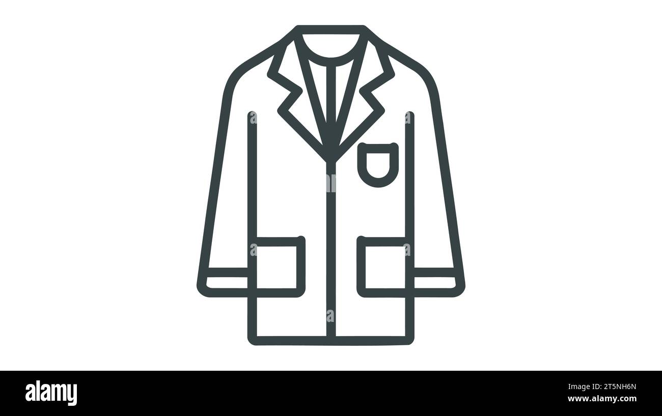 Black outlined vector illustration of a lab coat Stock Vector Image ...