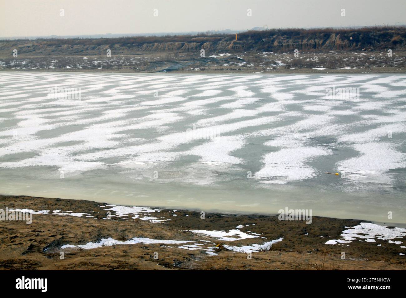 Snow and frozen rivers, closeup of photo Stock Photo - Alamy