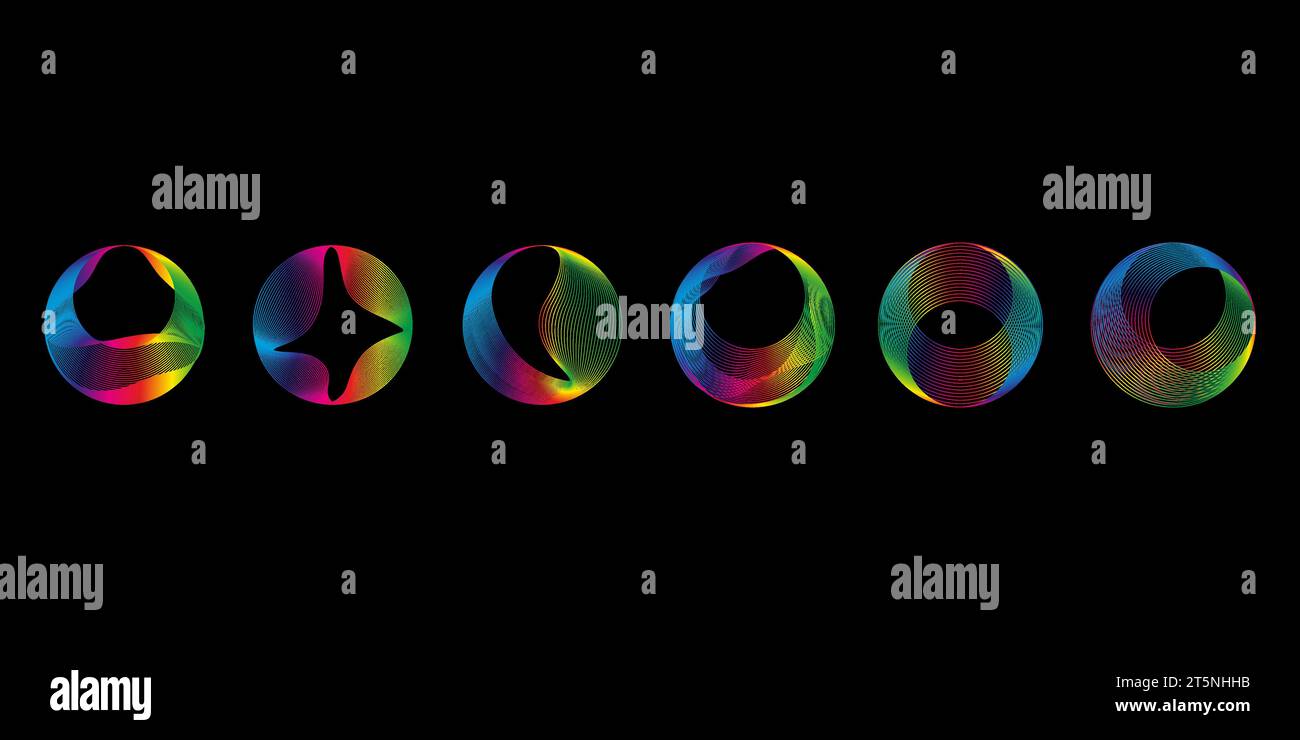 Sound smooth waves of shapes of different shapes, Set Equalizer rainbow ...