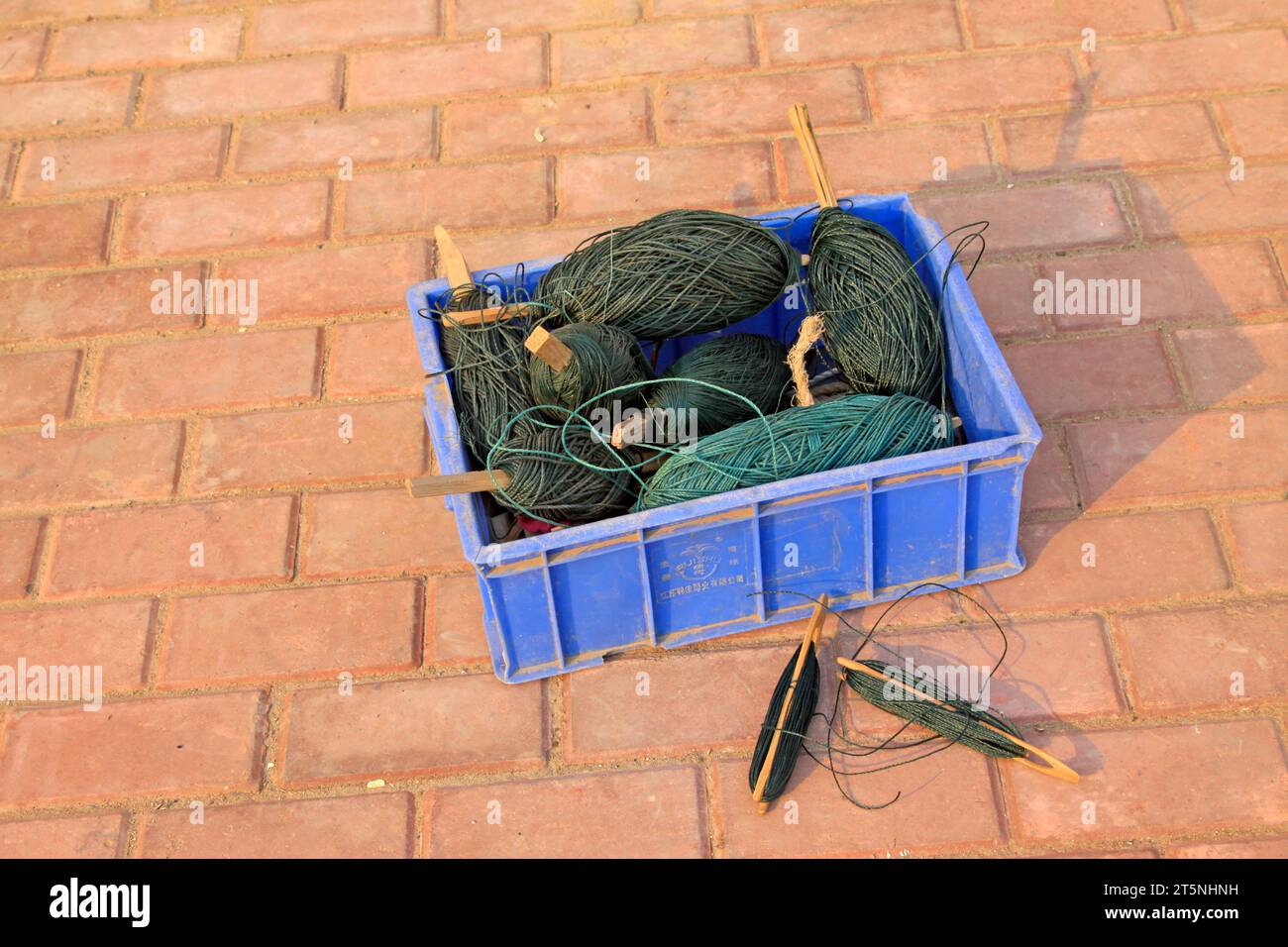 Various types of rubber thread in a plastic box, closeup of photo Stock ...