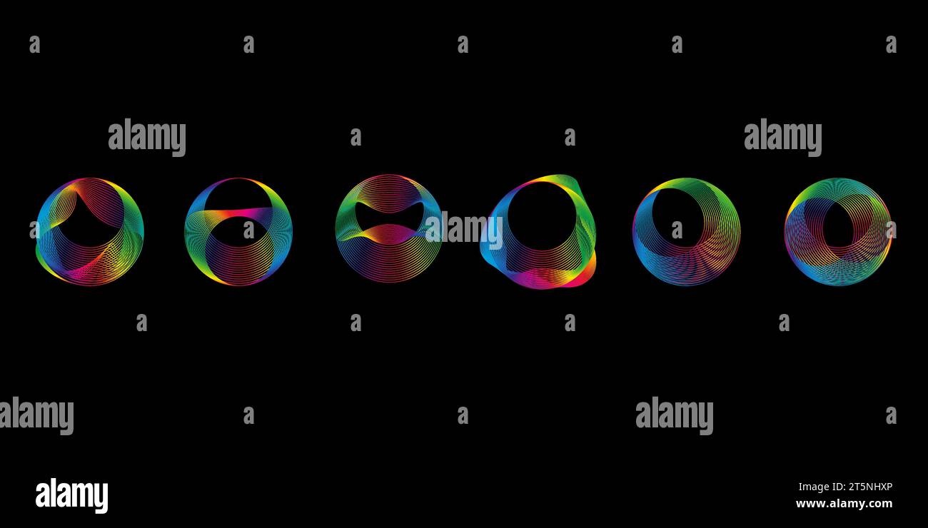 Sound smooth waves of shapes of different shapes, Set Equalizer rainbow ...