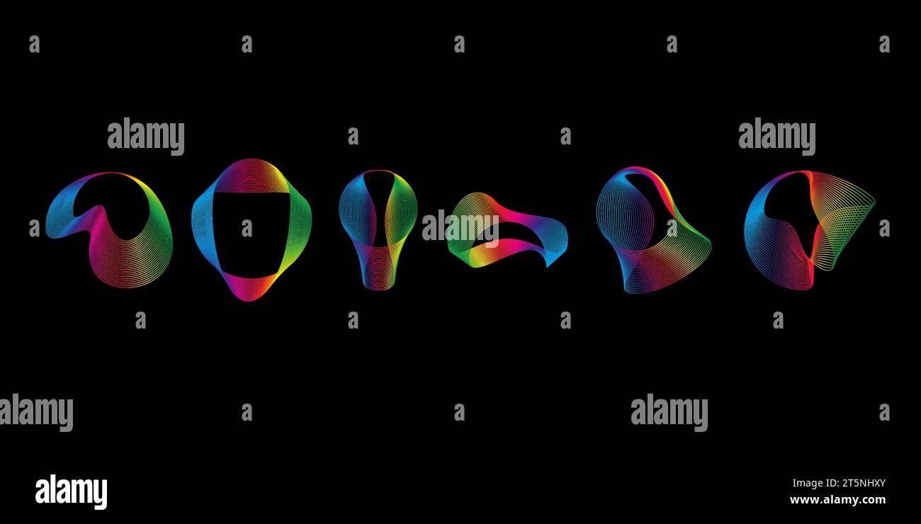 Sound smooth waves of shapes of different shapes, Set Equalizer rainbow ...