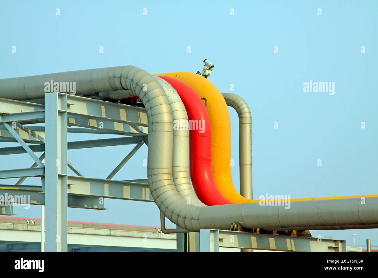 crude oil transmission equipment in a oilfield, closeup of photo Stock ...