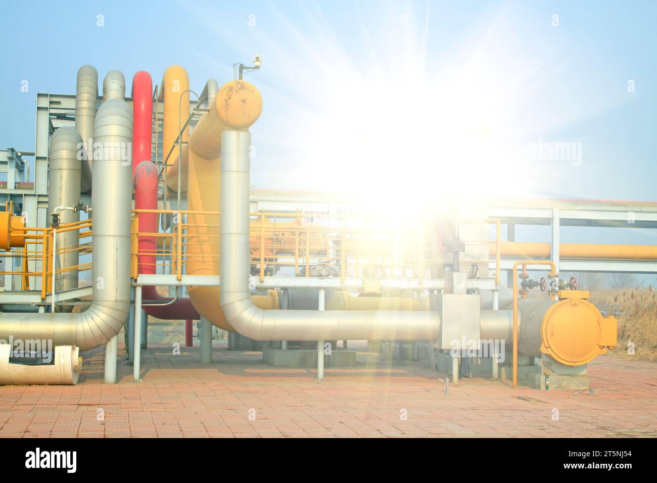 crude oil processing and transmission equipment, closeup of photo Stock ...