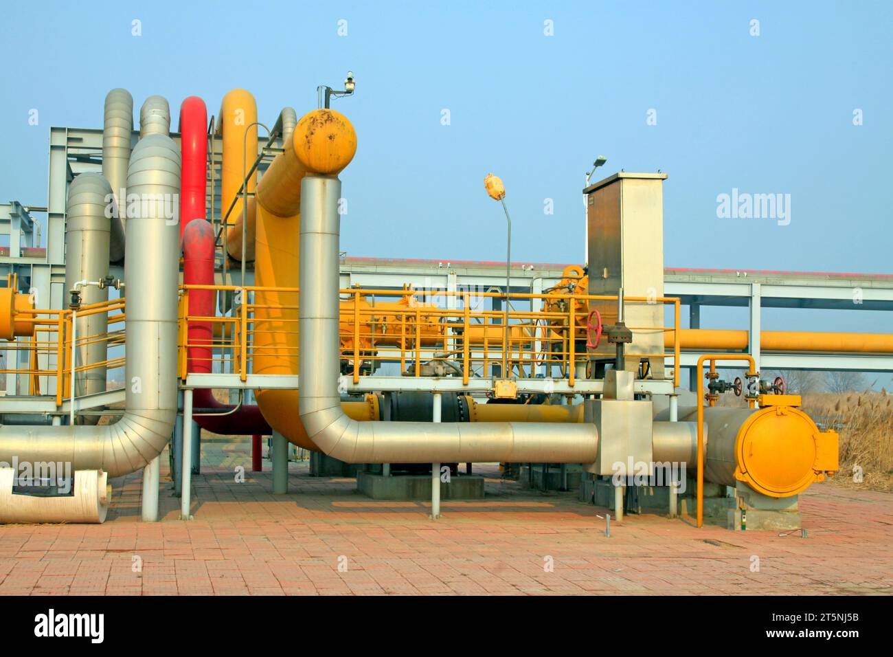 crude oil processing and transmission equipment, closeup of photo Stock ...