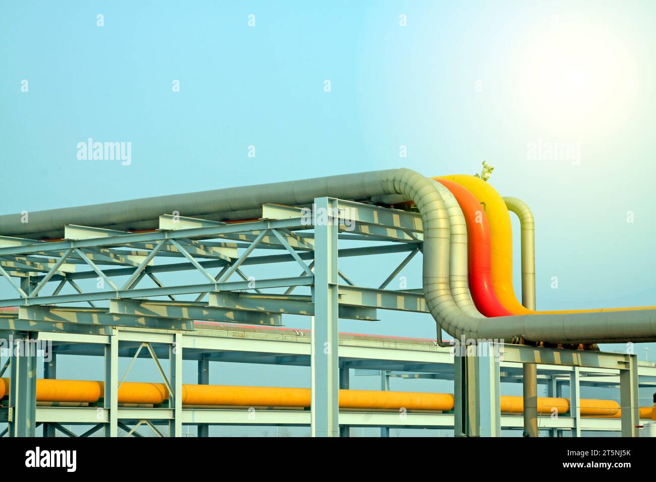 crude oil transmission equipment in a oilfield, closeup of photo Stock ...