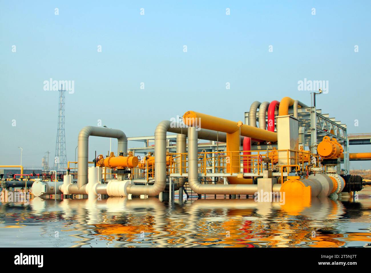 crude oil processing and transmission equipment, closeup of photo Stock ...