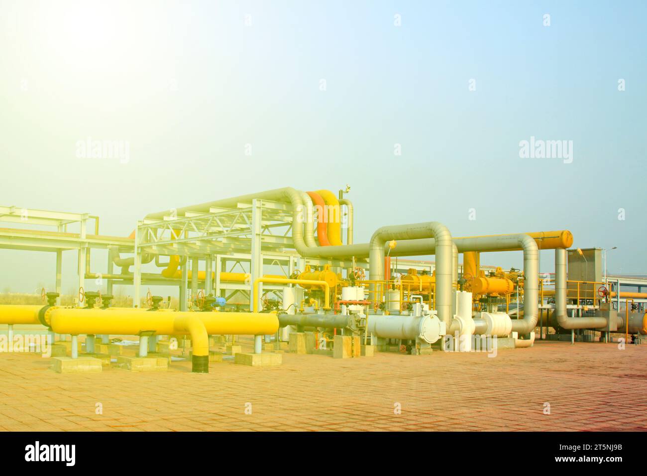 crude oil processing and transmission equipment, closeup of photo Stock ...