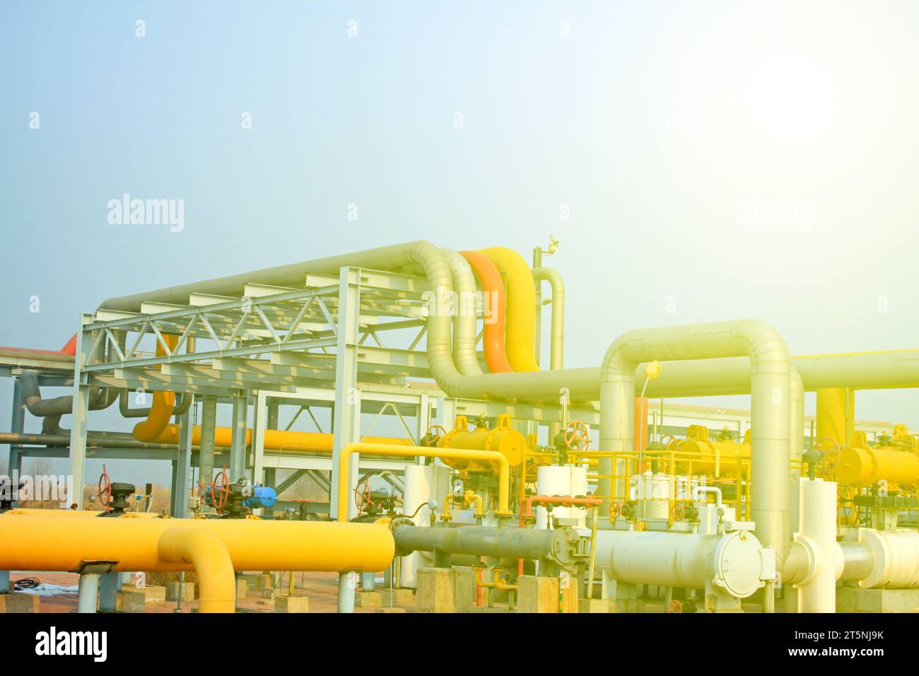 crude oil processing and transmission equipment, closeup of photo Stock ...
