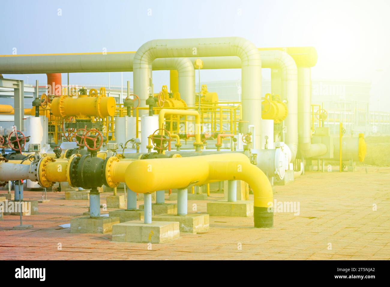 crude oil processing and transmission equipment, closeup of photo Stock ...