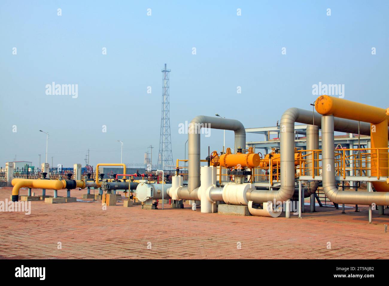 crude oil processing and transmission equipment, closeup of photo Stock ...
