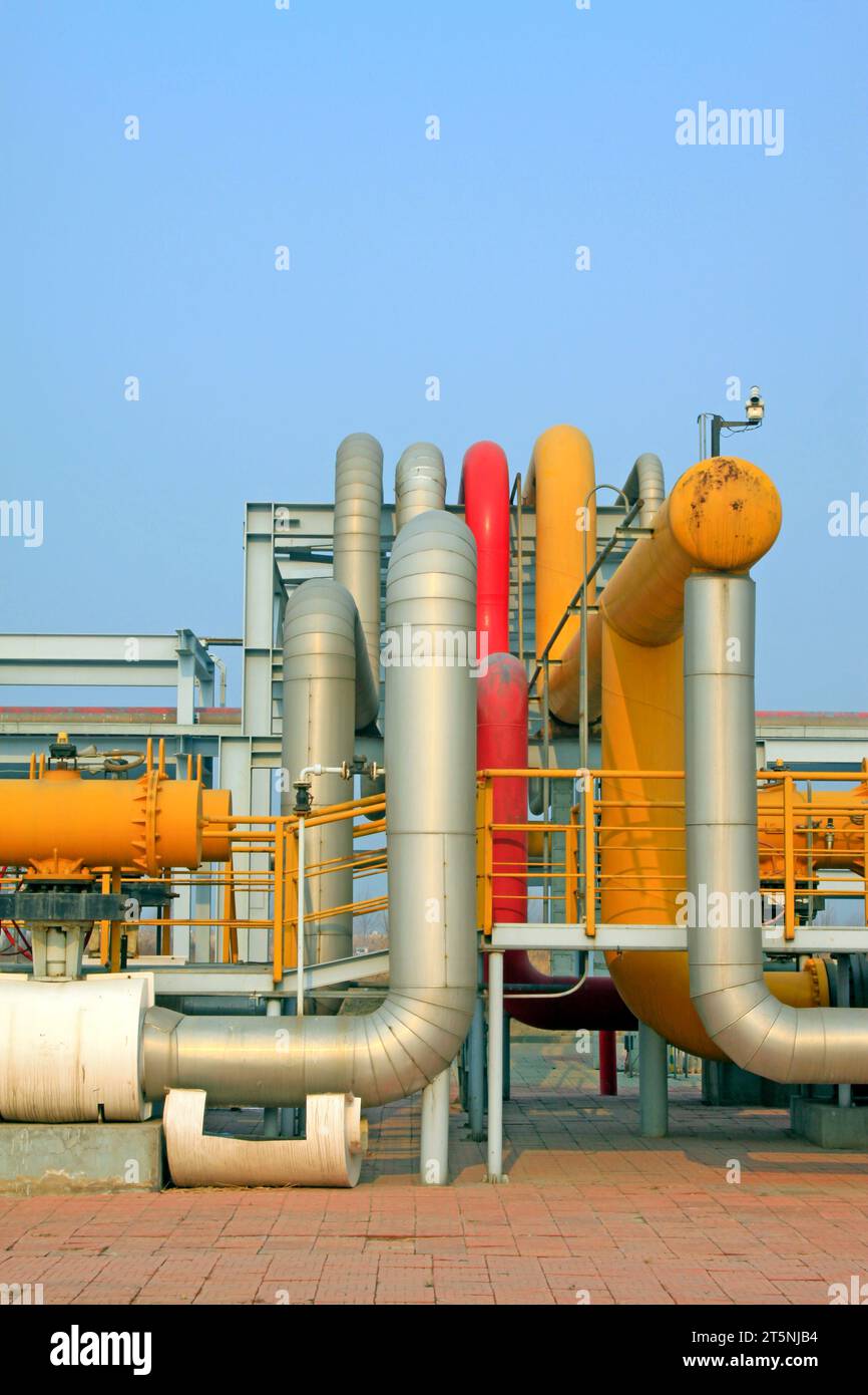 crude oil processing and transmission equipment, closeup of photo Stock ...