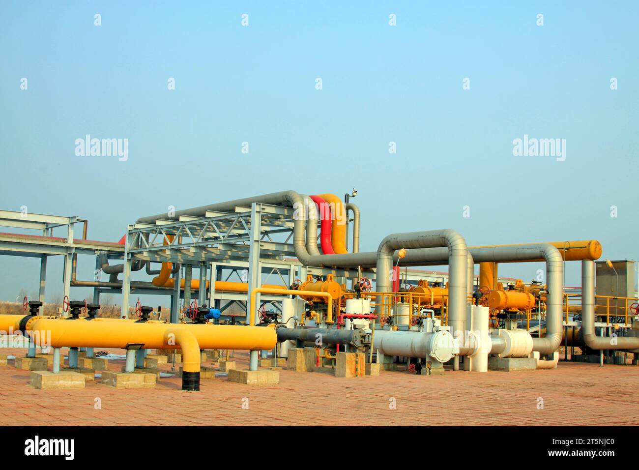 crude oil processing and transmission equipment, closeup of photo Stock ...