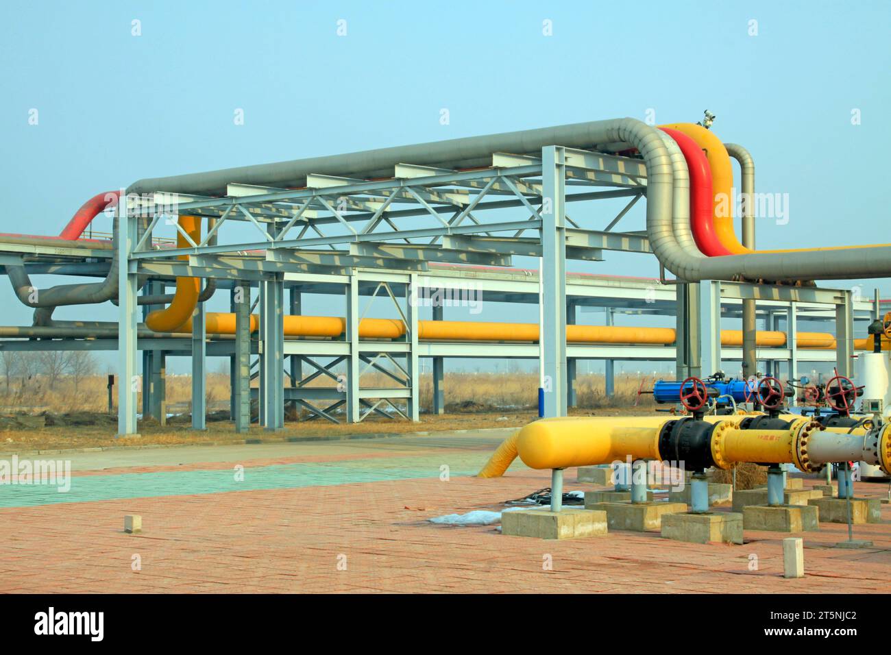 crude oil processing and transmission equipment, closeup of photo Stock ...