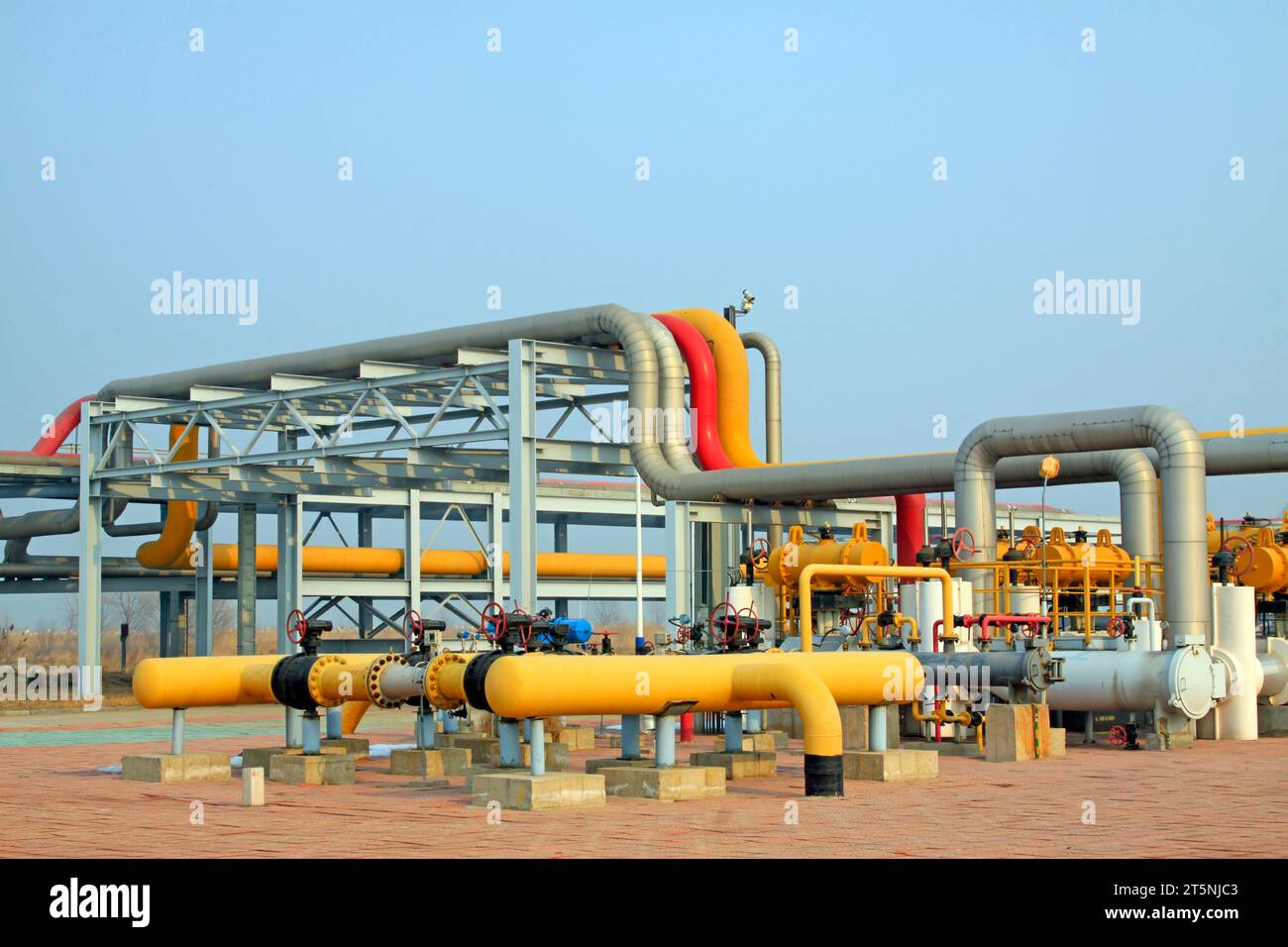 crude oil processing and transmission equipment, closeup of photo Stock ...