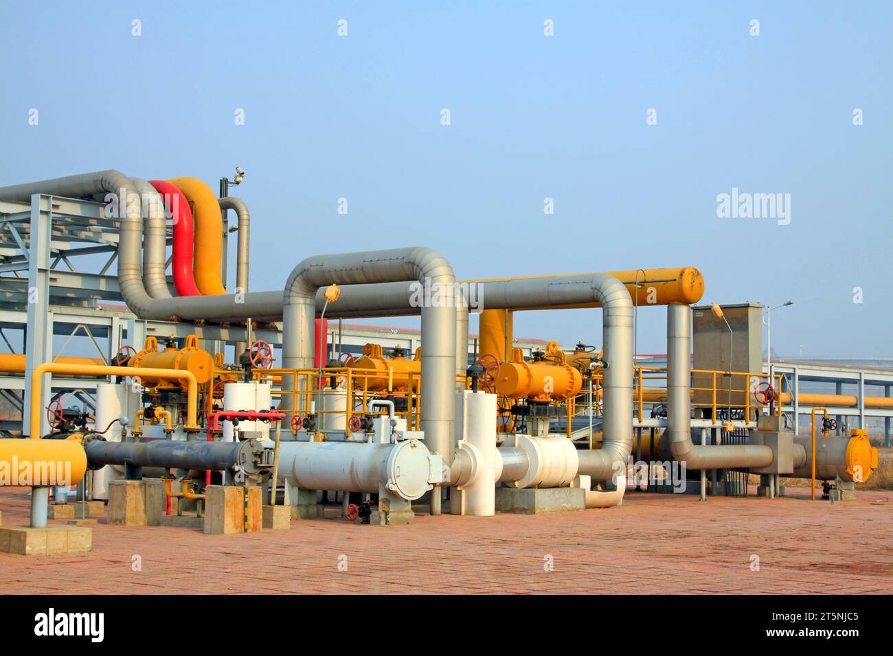 crude oil processing and transmission equipment, closeup of photo Stock ...